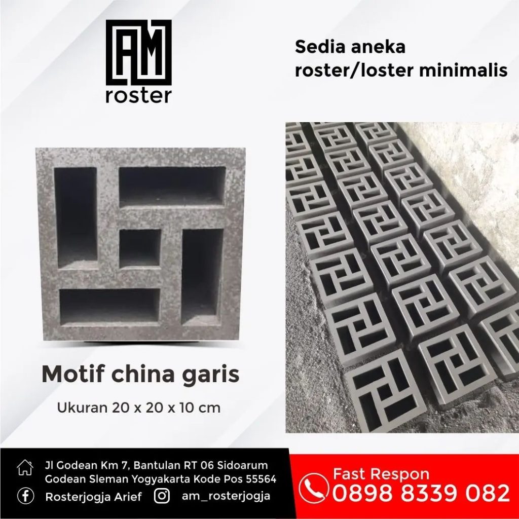 Roster Motif China Garis - Am Roster